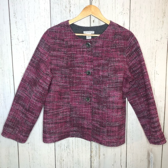 Pendleton | Jackets & Coats | Pendleton Pink Gray Reversible Tweed ...